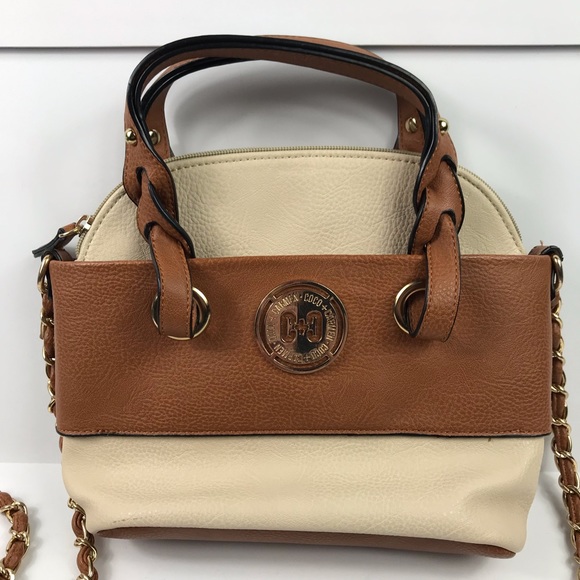 Coco + Carmen | Bags | Coco Carmen Neutral Woven Chain Crossbody Purse ...